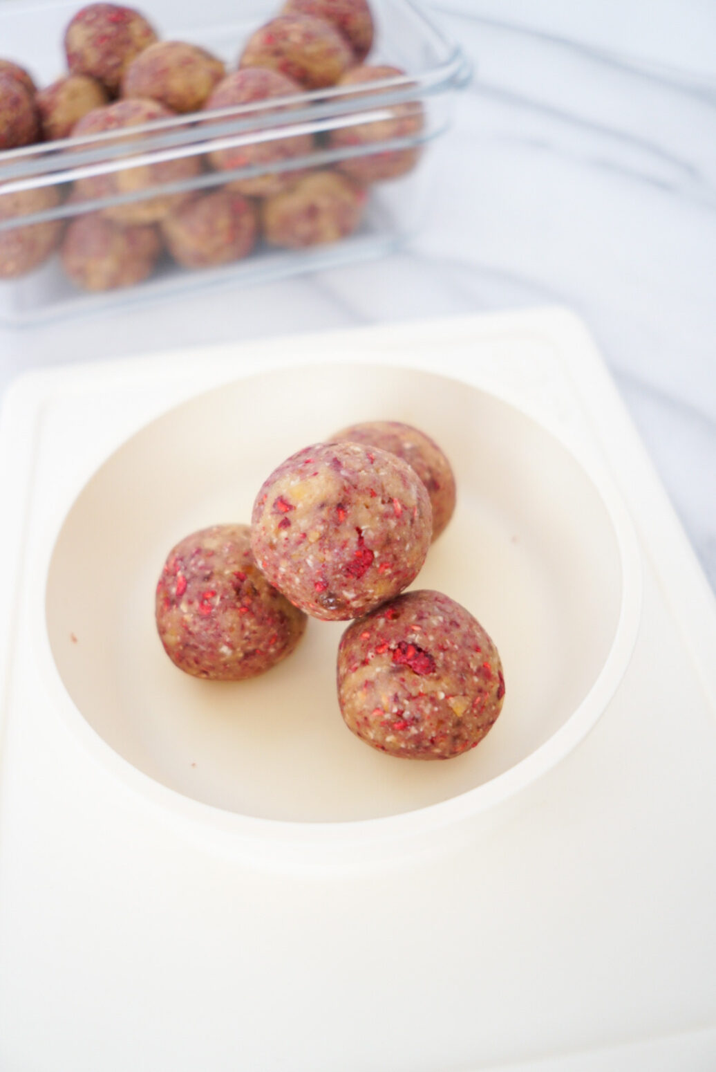 Raspberry Tahini Chickpea Balls - Plant Based Juniors