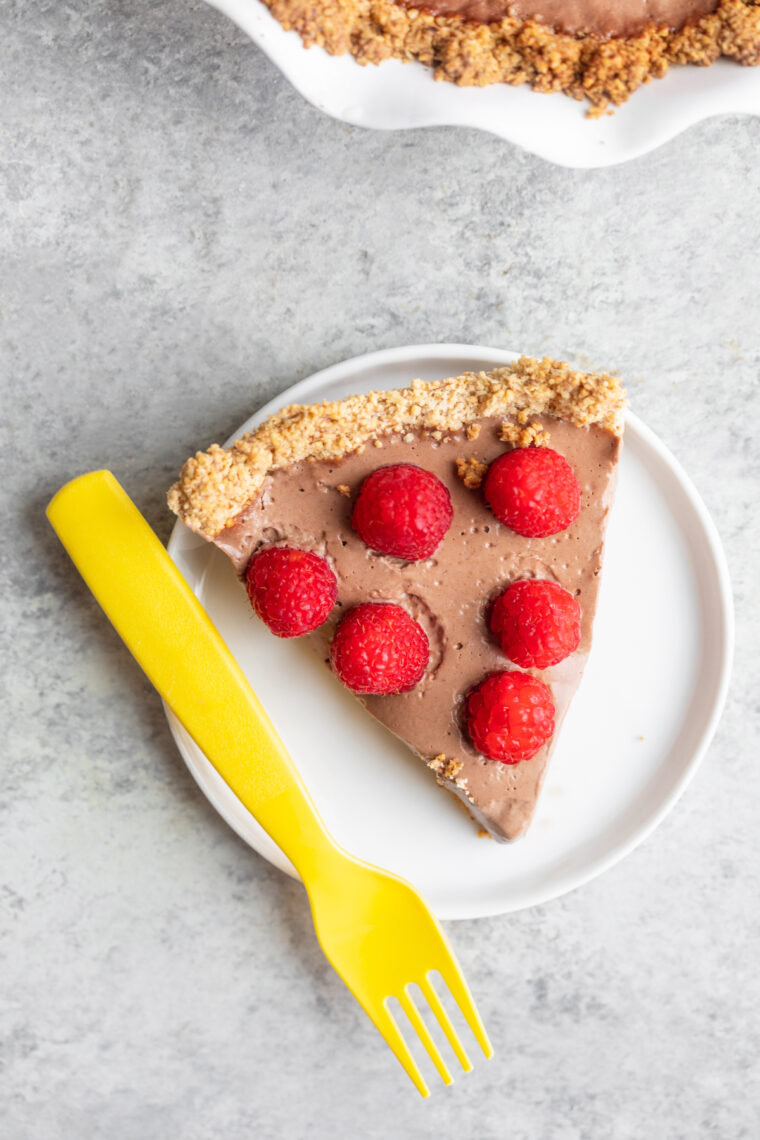 Vegan Chocolate Raspberry Pie - Plant Based Juniors