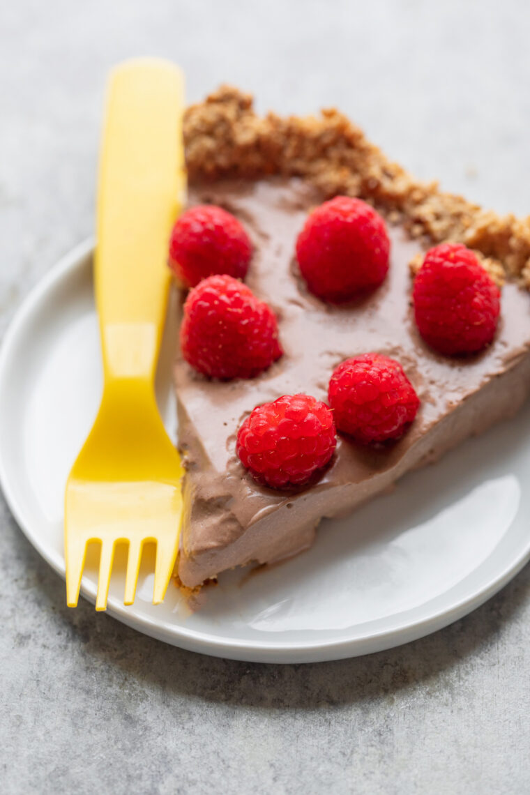 Vegan Chocolate Raspberry Pie - Plant Based Juniors