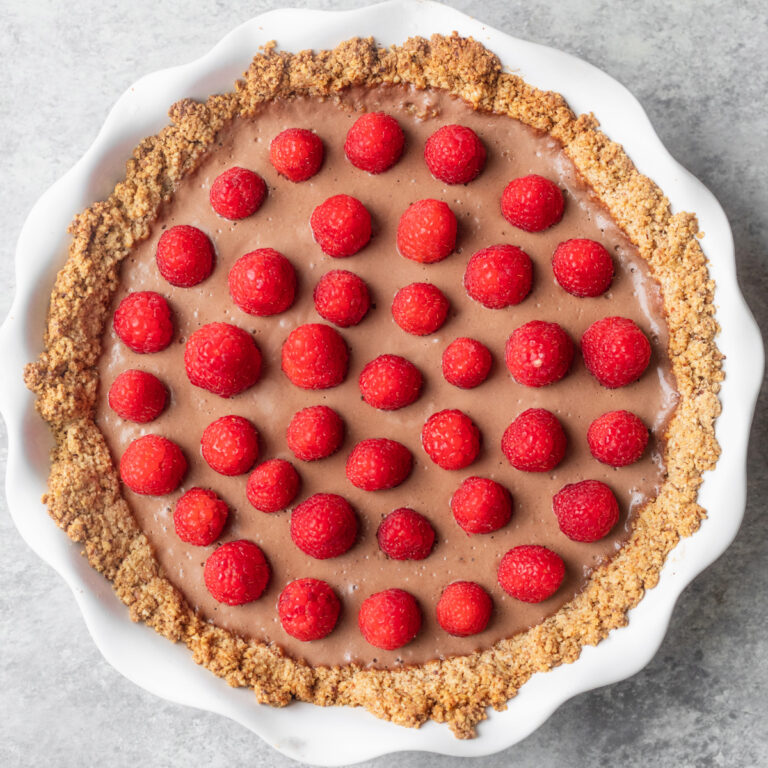 Vegan Chocolate Raspberry Pie - Plant Based Juniors