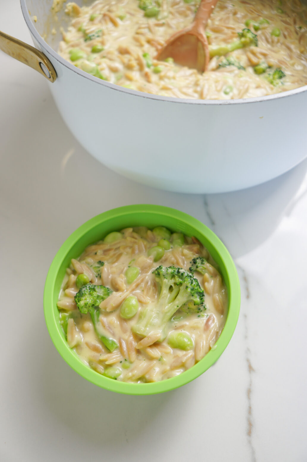 Cheesy Veggie Orzo Risotto - Plant Based Juniors